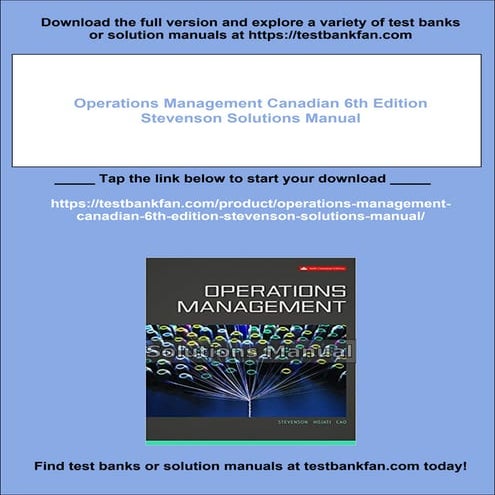 Operations Management Canadian 6th Edition Stevenson Solutions Manual Pdf