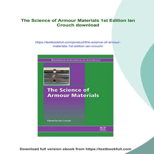 The Science of Armour Materials 1st Edition Ian Crouch | PDF