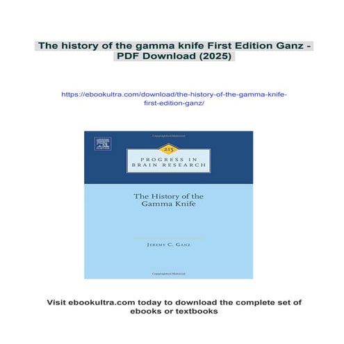 The history of the gamma knife First Edition Ganz | PDF