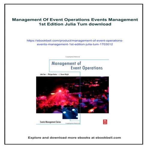 Management Of Event Operations Events Management 1st Edition Julia Tum ...