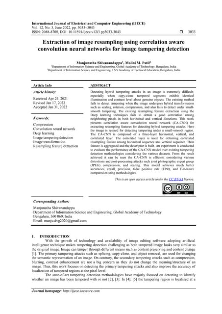 Extraction Of Image Resampling Using Correlation Aware Convolution