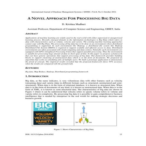 A NOVEL APPROACH FOR PROCESSING BIG DATA | PDF