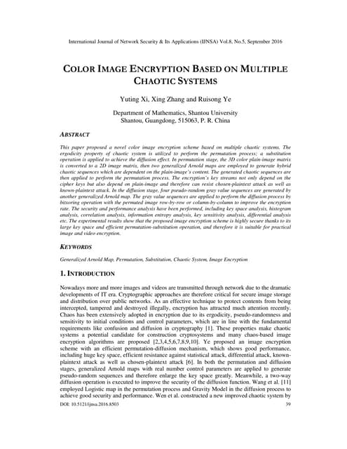 Method For A Simple Encryption Of Images Based On The Chaotic Map Of Bernoulli Pdf 3346