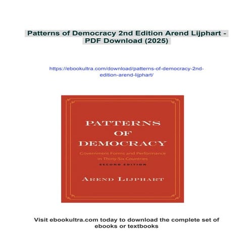 Patterns of Democracy 2nd Edition Arend Lijphart | PDF