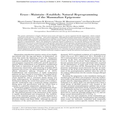 Cold Spring Harb Symp Quant Biol-2015-Leseva-sqb.2015.80.027441 | PDF | Infertility ...