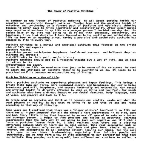 Power of Positive Thinking | PDF