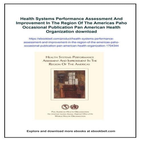 Health Systems Performance Assessment And Improvement In The Region Of ...