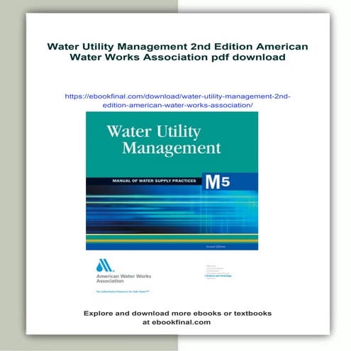 Water Utility Management 2nd Edition American Water Works Association | PDF
