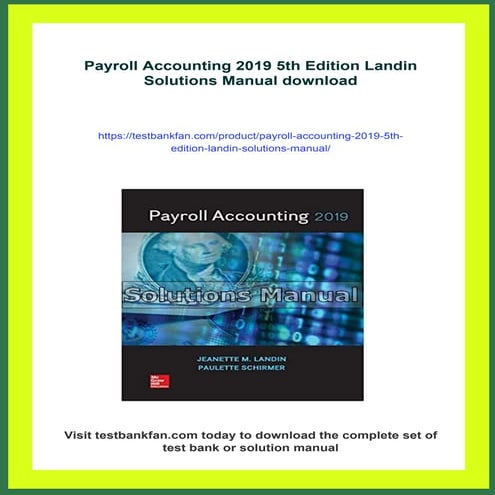 Payroll Accounting 2019 5th Edition Landin Solutions Manual | PDF