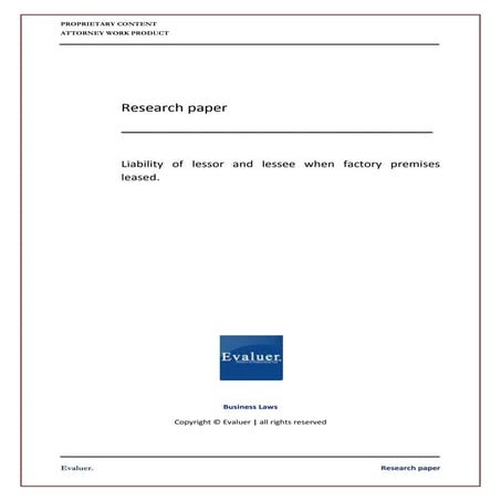 Factory Lease and defination of 'occupier' | PDF