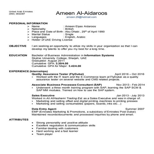 Ameen Resume 1 | DOCX