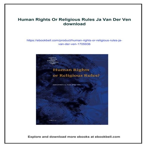 Human Rights Or Religious Rules Ja Van Der Ven | PDF