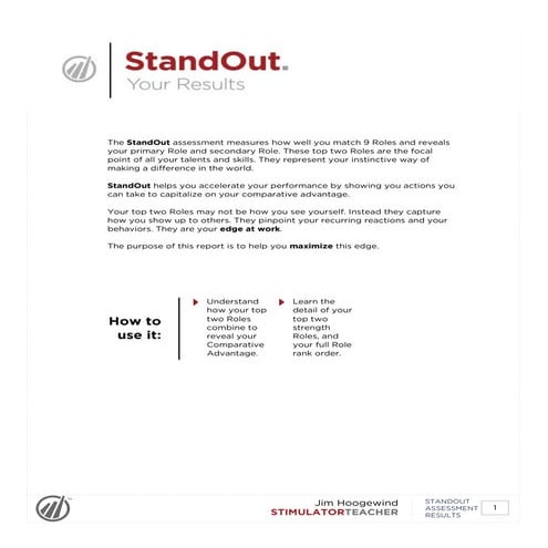 JHoogewind's StandOut Report | PDF