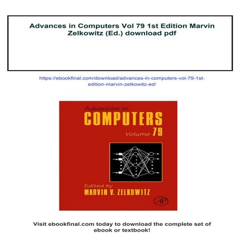Advances in Computers Vol 79 1st Edition Marvin Zelkowitz (Ed.) | PDF