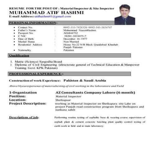 atif hashmi cv new updated by 2015 | DOCX