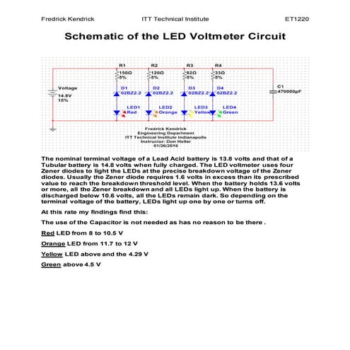 Schematic of the LED Voltmeter Circuit | DOCX