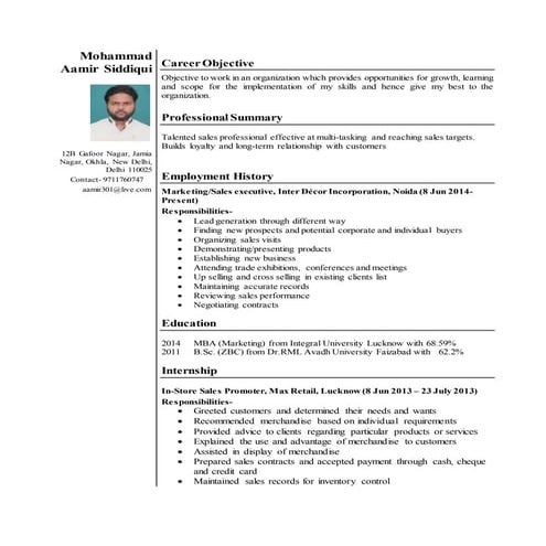 Aamir cv - Copy | DOCX