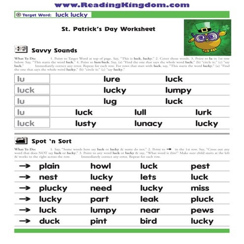 St. Patrick's Day reading worksheet | PDF