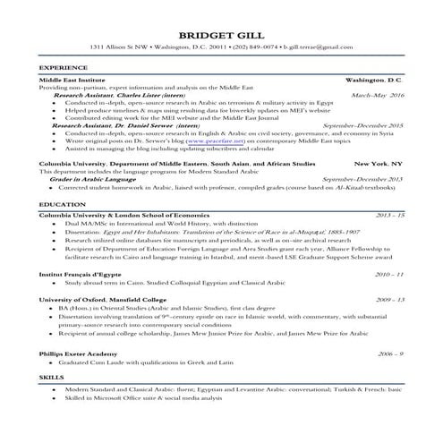 GILL - 2016 Curriculum Vitae (R) | PDF
