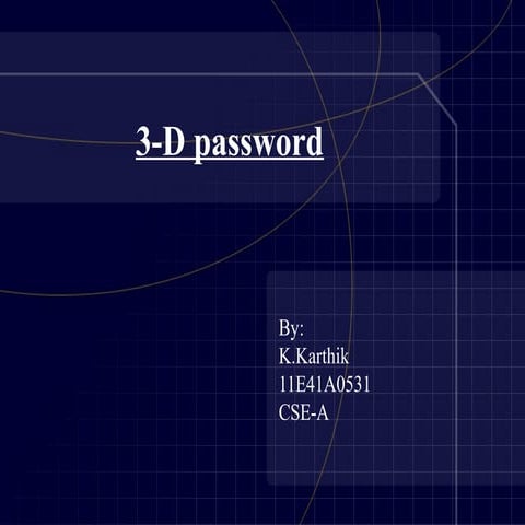 3D PASSWORD | PPT | 3-D Graphics | Computer Software and Applications