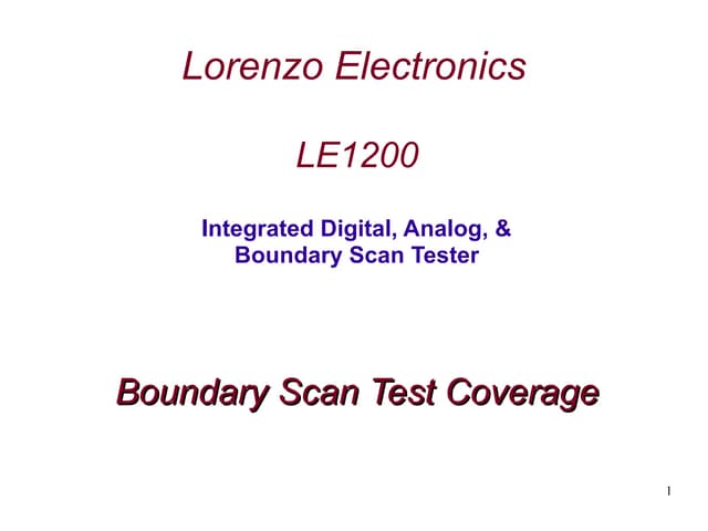 Level sensitive scan design(LSSD) and Boundry scan(BS) | PPT