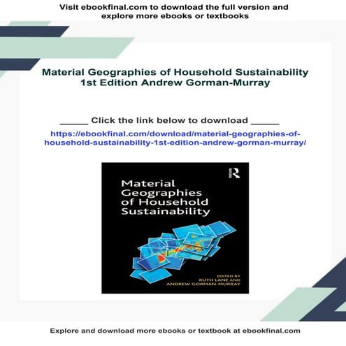 Material Geographies of Household Sustainability 1st Edition Andrew ...