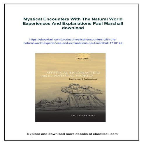 Mystical Encounters With The Natural World Experiences And Explanations ...