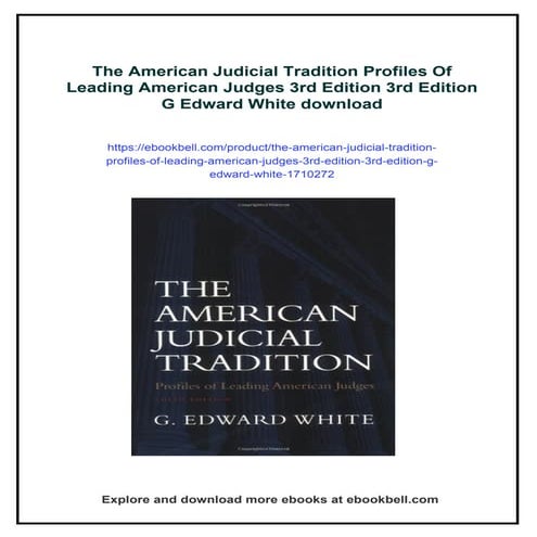 The American Judicial Tradition Profiles Of Leading American Judges 3rd ...