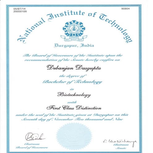 Btech Degree Certificate Pdf