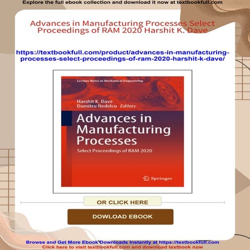 Advances in Manufacturing Processes Select Proceedings of RAM 2020 ...
