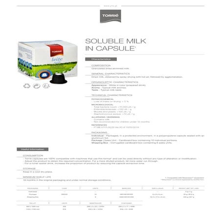 EN14 Soluble Milk Capsule | PDF