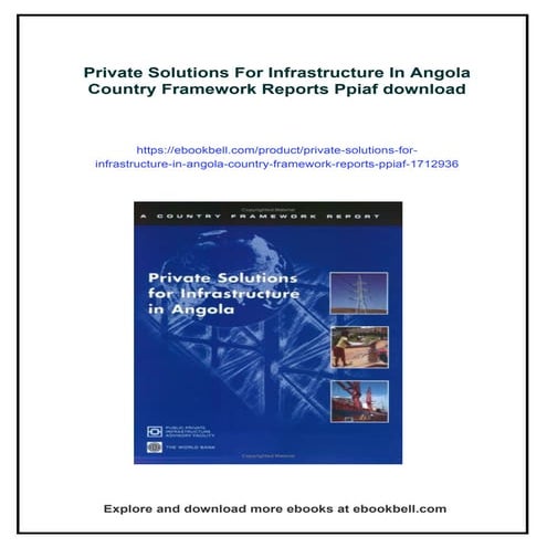 Private Solutions For Infrastructure In Angola Country Framework ...