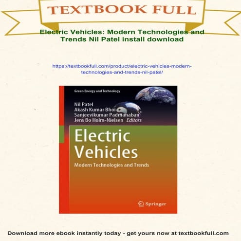Electric Vehicles: Modern Technologies and Trends Nil Patel | PDF