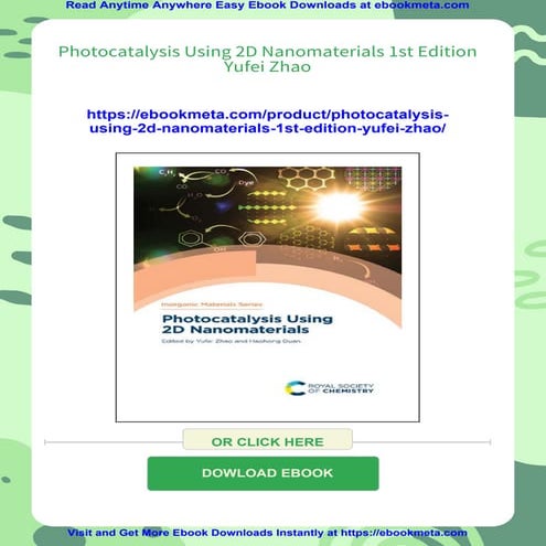 Photocatalysis Using 2D Nanomaterials 1st Edition Yufei Zhao | PDF