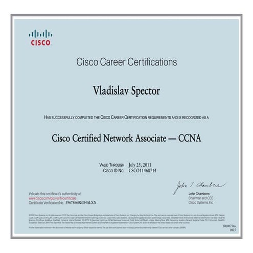 CCNA Certificate | PDF
