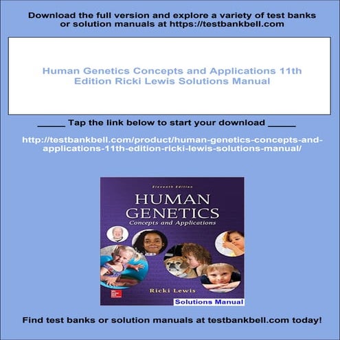Human Genetics Concepts and Applications 11th Edition Ricki Lewis ...