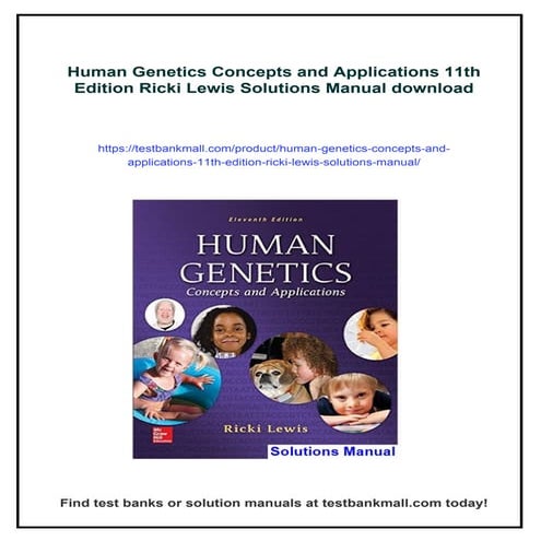 Human Genetics Concepts and Applications 11th Edition Ricki Lewis ...