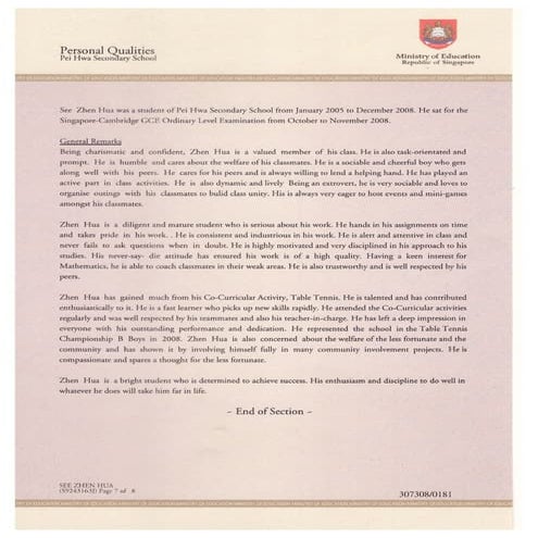 Testimonial - Secondary School | PDF