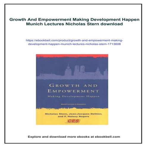 Growth And Empowerment Making Development Happen Munich Lectures ...