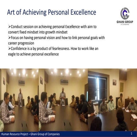 Art of Achieving Personal Excellence Ghani Group | PDF