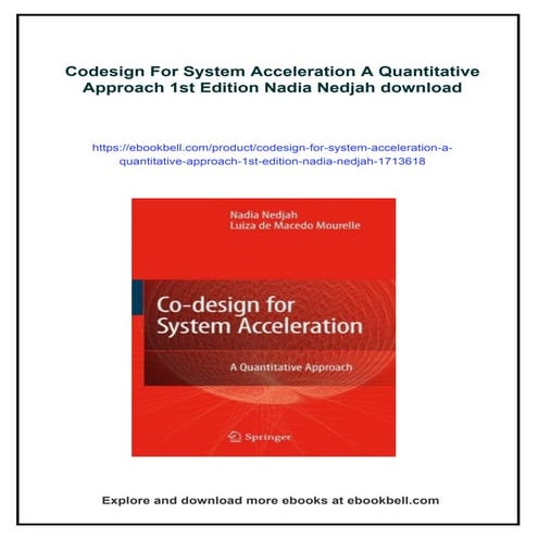 Codesign For System Acceleration A Quantitative Approach 1st Edition ...