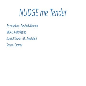 Nudge Me Tender | PDF