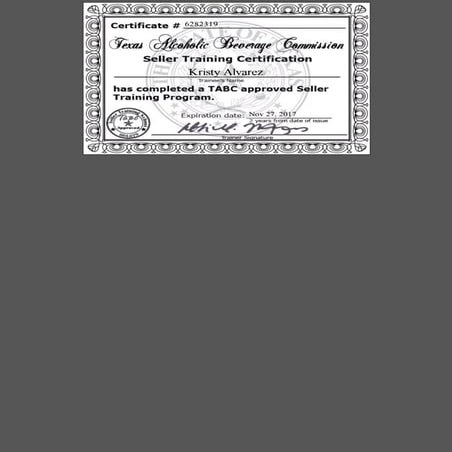 TABC Certification 2015 | PDF