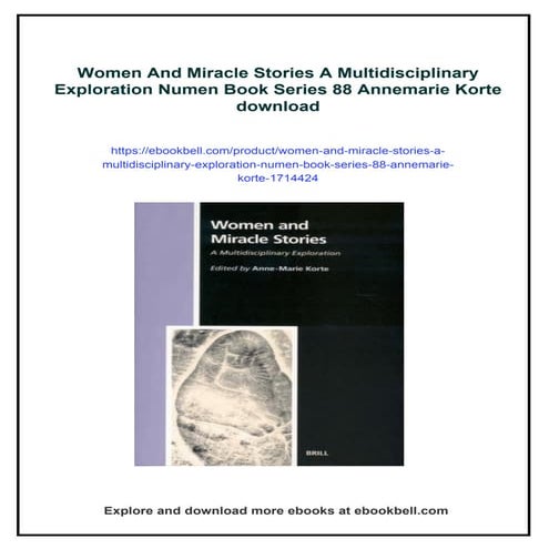 Women And Miracle Stories A Multidisciplinary Exploration Numen Book Series 88 Annemarie Korte | PDF