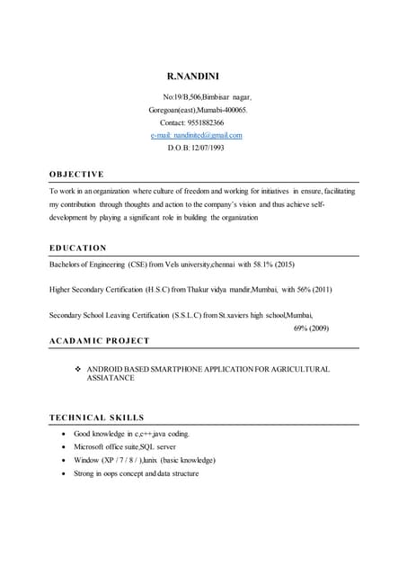 Kavitha Resume | DOC
