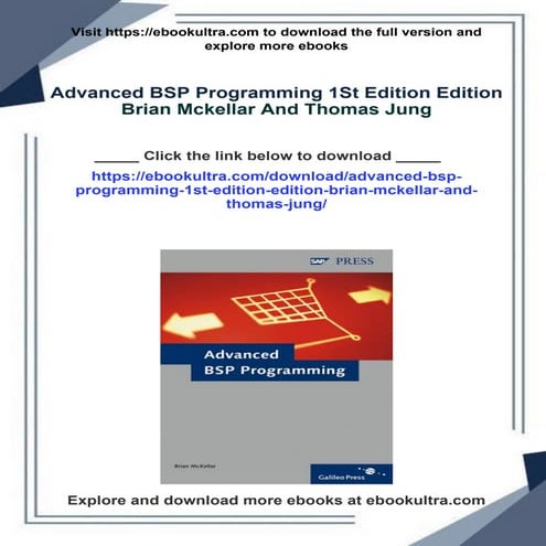Advanced BSP Programming 1St Edition Edition Brian Mckellar And Thomas ...