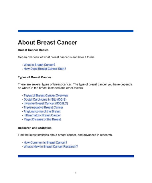 Breast Cancer Prevention And Detection | PPTX | Cancer | Diseases and ...