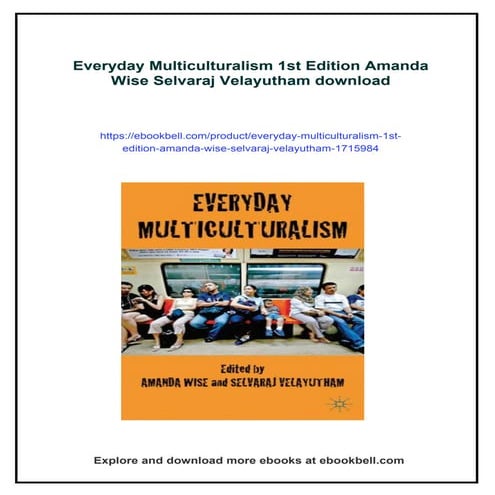 Everyday Multiculturalism 1st Edition Amanda Wise Selvaraj Velayutham | PDF