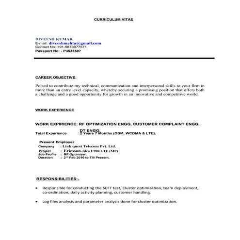 Balwinder Pal Singh CV RF | DOC