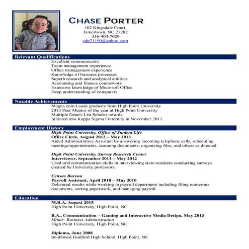 Resume -Chase Porter | PDF